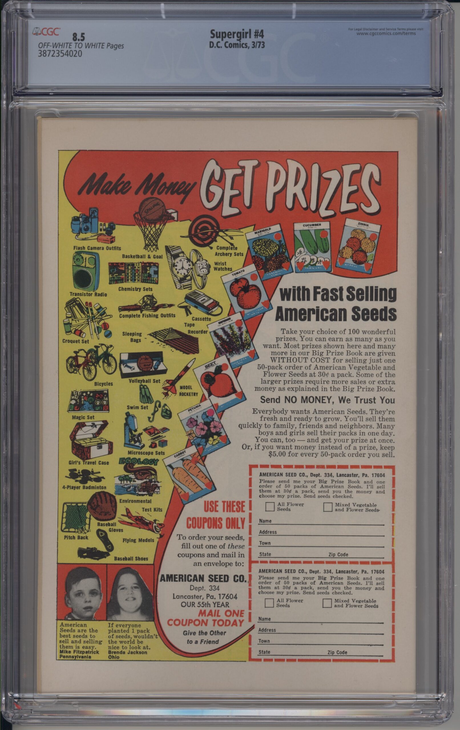 SUPERGIRL #4 – CGC 8.5 VF+ 1ST APPEARANCE OF SUPER SCAVENGER AND MERBA ...